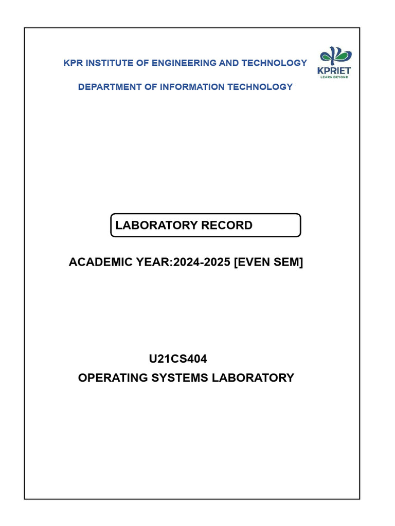 FRONT PAGE OS Lab record (1) | PDF