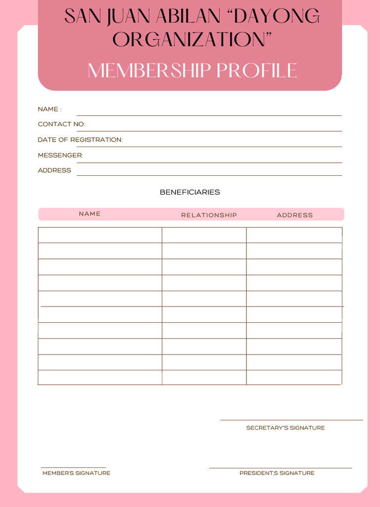 Pink Minimalist Order Form Document | PDF