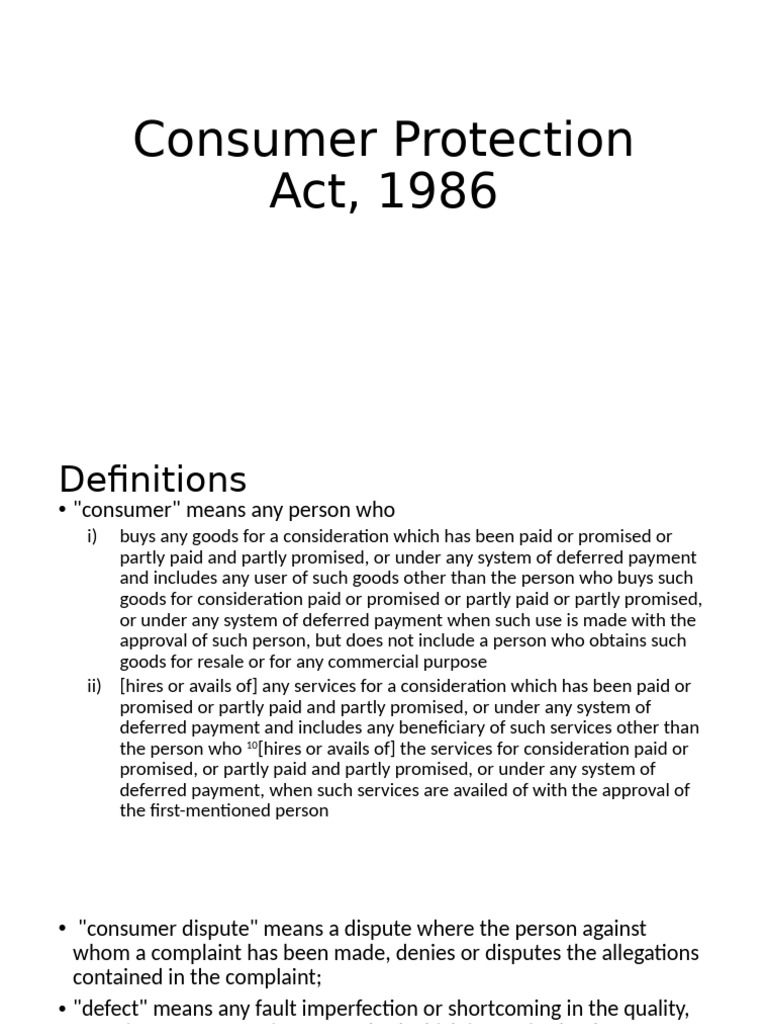 Consumer Protection Act, 1986 | PDF | Goods | Consumer Protection