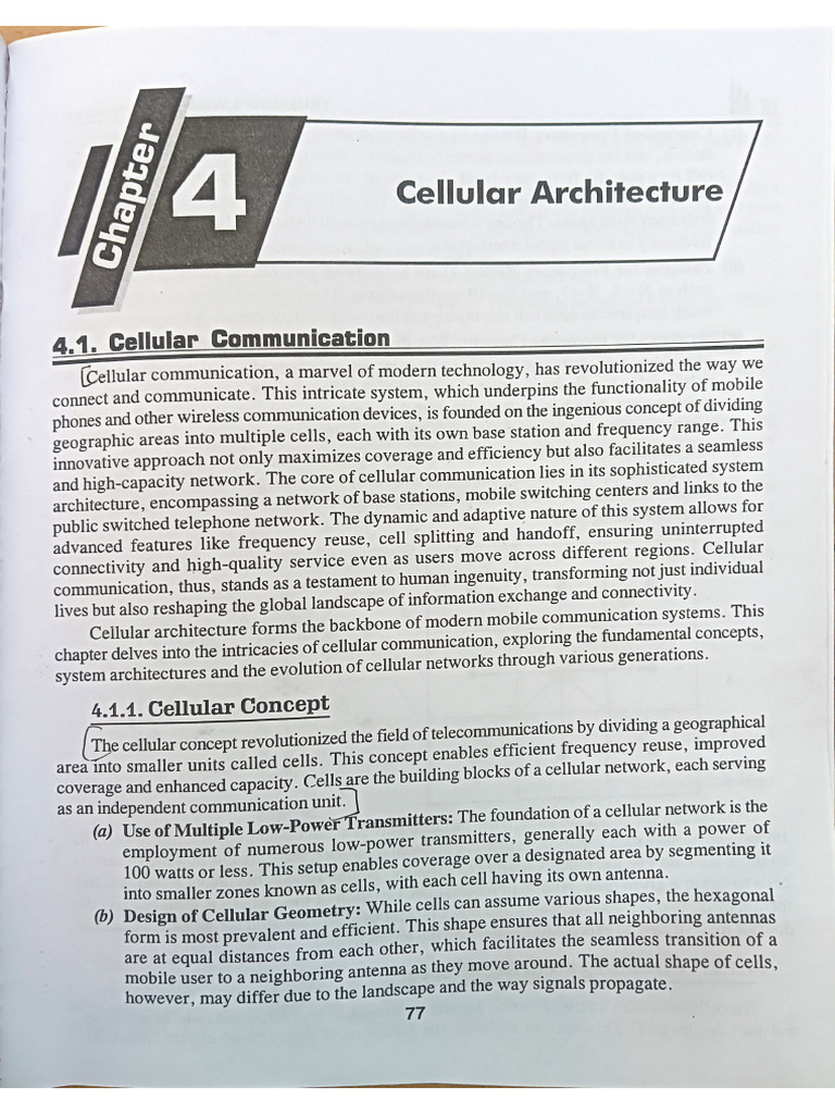Unit 4-Cellular Architecture (Wireless Communication) | PDF