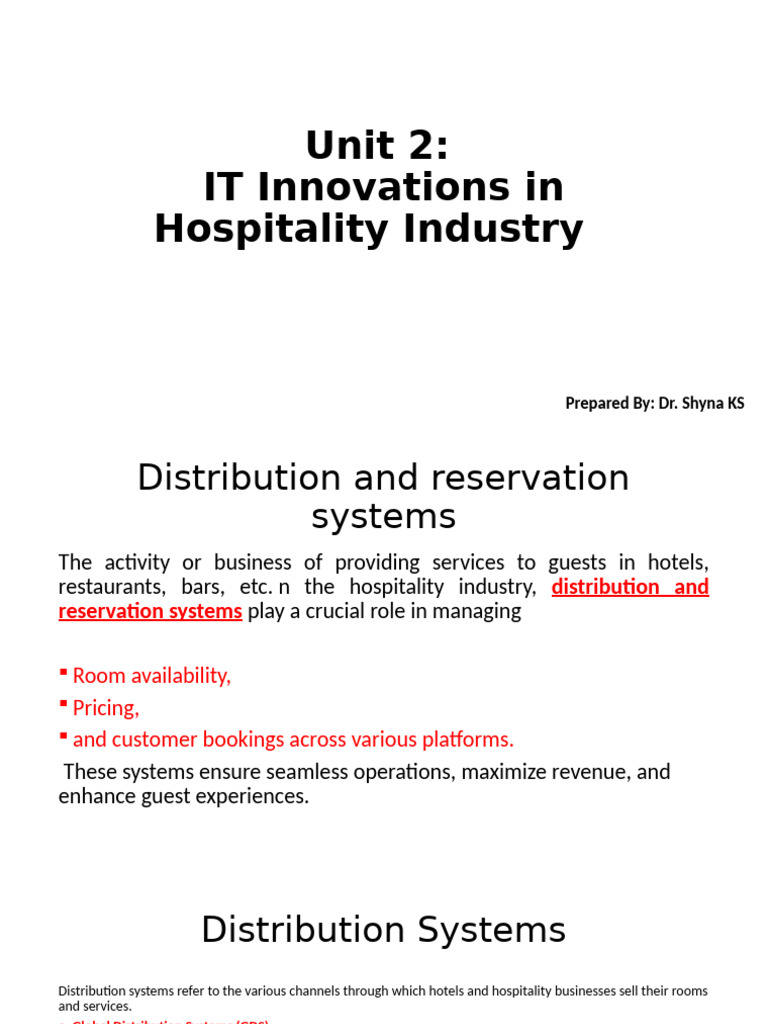IT Innovations in Hospitality Industry | PDF | Point Of Sale | Customer ...