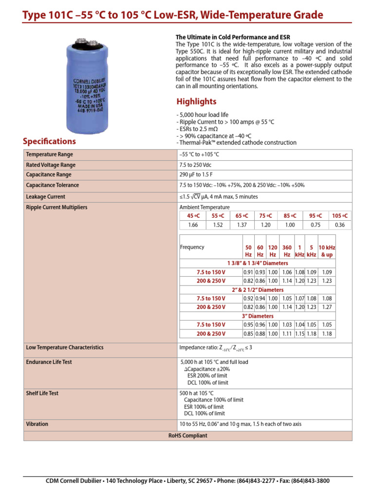 Capacitor Wide-Temperature Grade | PDF | Capacitor | Electrical Engineering