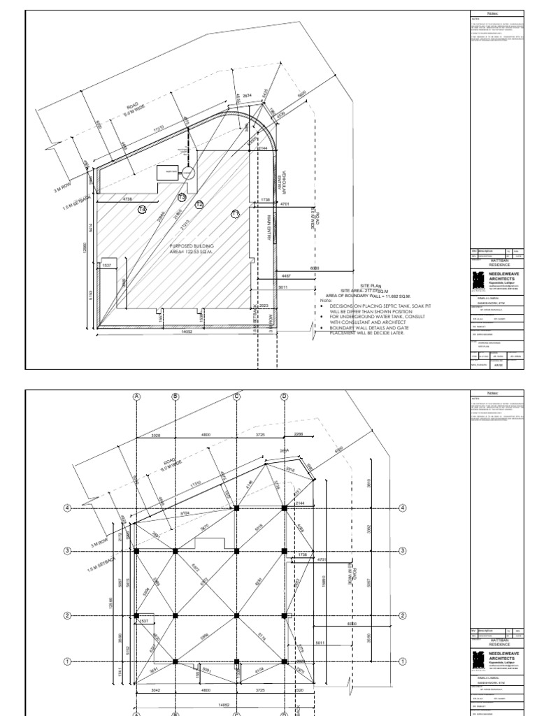 SITE PLAN AND COLUMN LAYOUT PLAN | PDF