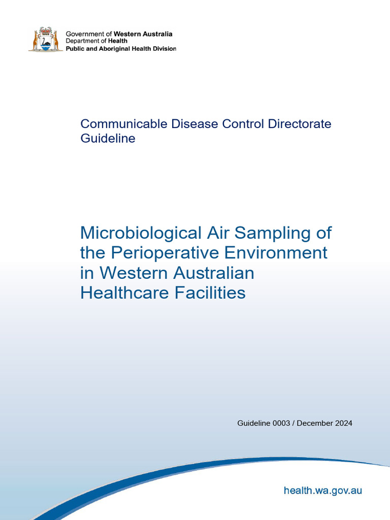 Guideline Microbiological Air Sampling of ORs | PDF