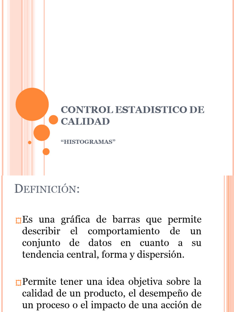 Control Estadístico de La Calidad - Histogramas | PDF | Histograma | Estadísticas