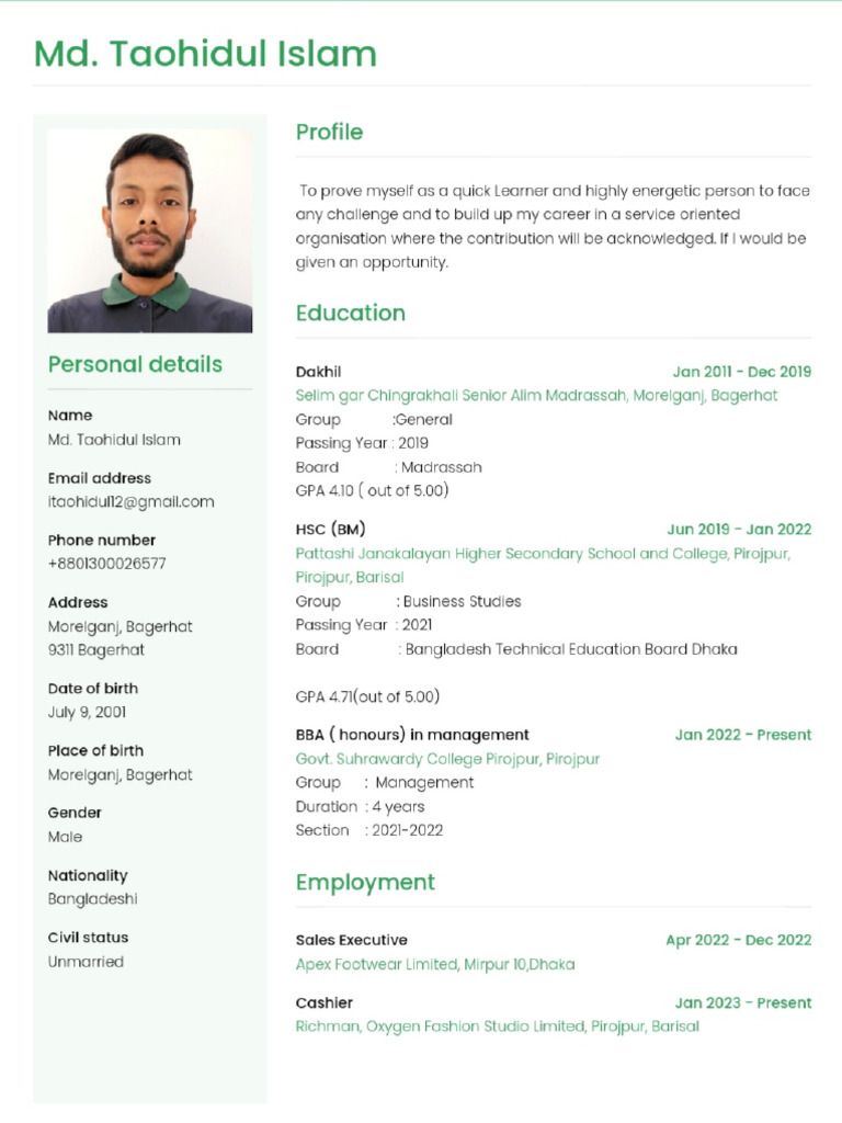 Taohidul Islam CV | PDF
