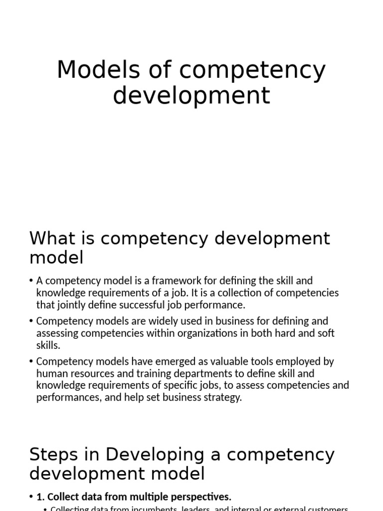 Models of Competency Development | PDF | Organizational Behavior | Social Psychology