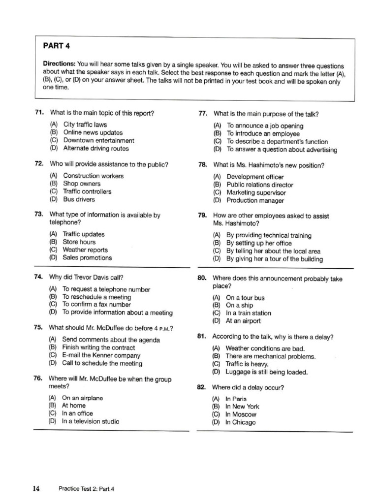 Tactics for TOEIC Practice Test 2 Part 5 6 | PDF