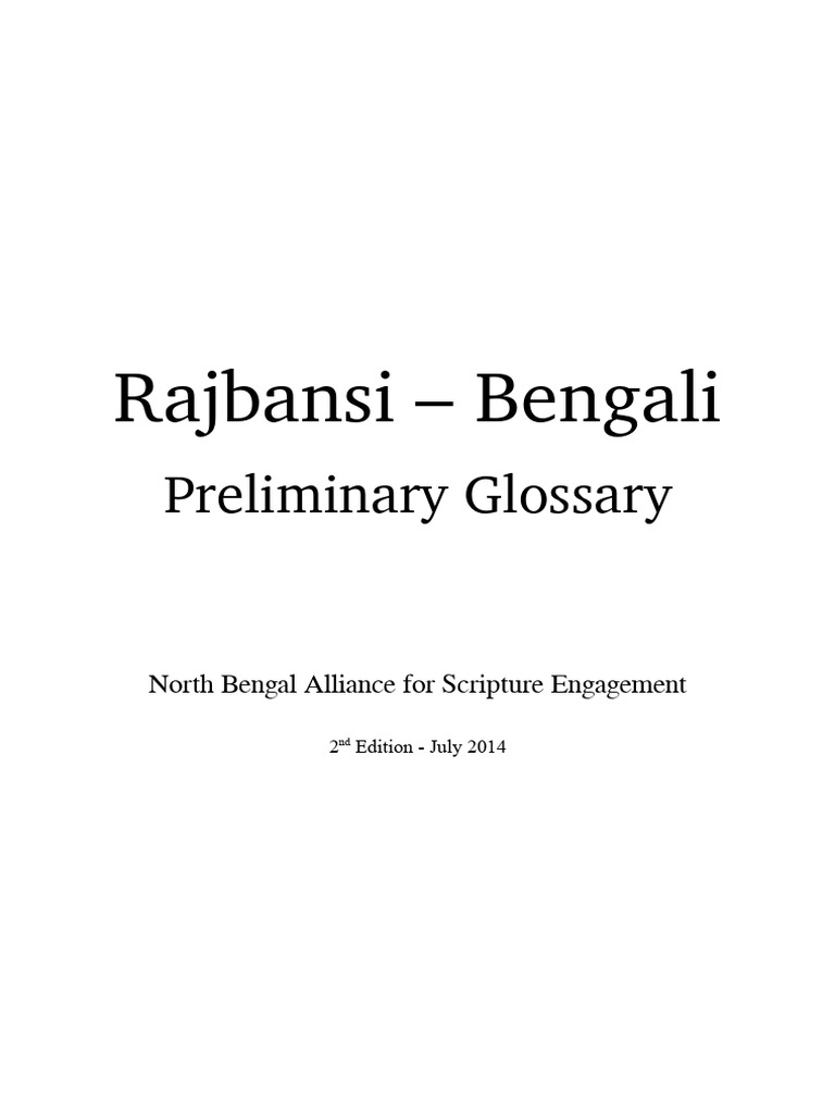 Coll. - Rajbansi - Bengali Preliminary Glossary-North Bengal Alliance ...