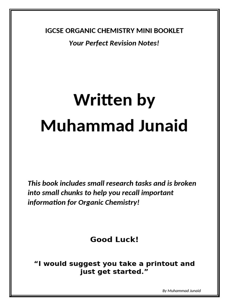 IGCSE Organic Chemistry Revision Guide | PDF | Alkane | Alkene