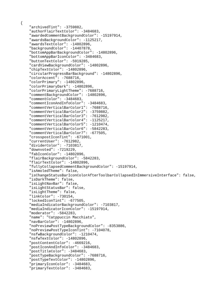 Catppuccin Macchiato Theme Colors | PDF
