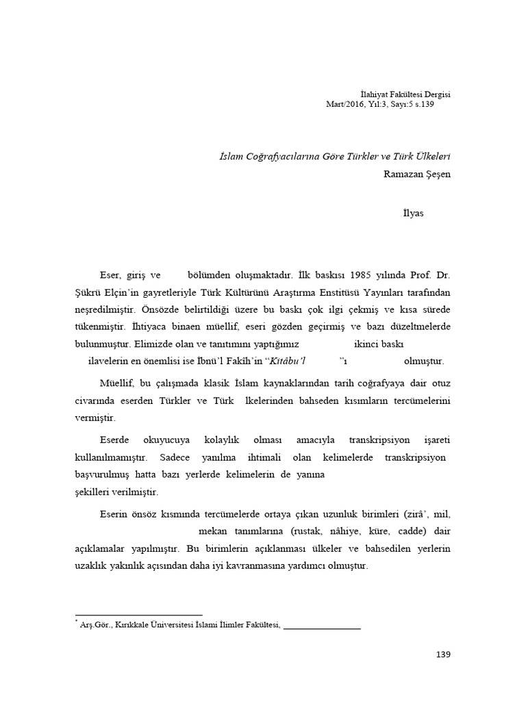 Islam Cografyacilarina Gore Turkler Ve Turk Ulkeleri 1k9ceq395z | PDF