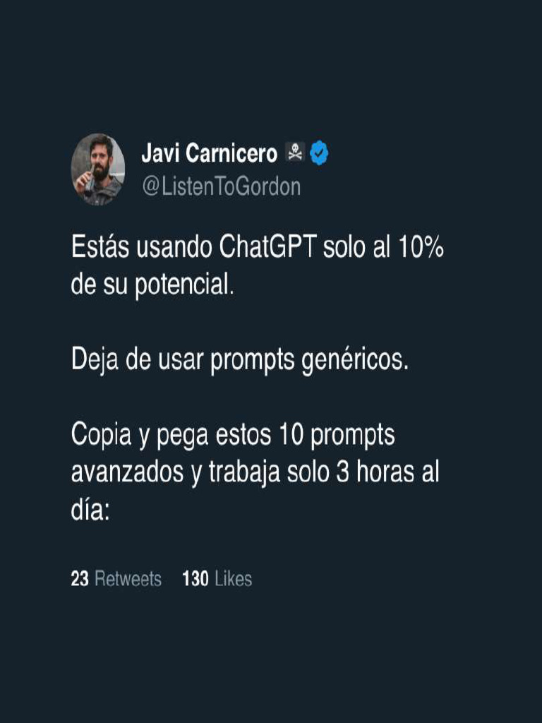 Consejos Promopts ChatGPT - Javi Carnicero | PDF