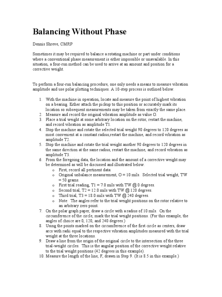 Balancing Without Phase | PDF | Angle | Radius
