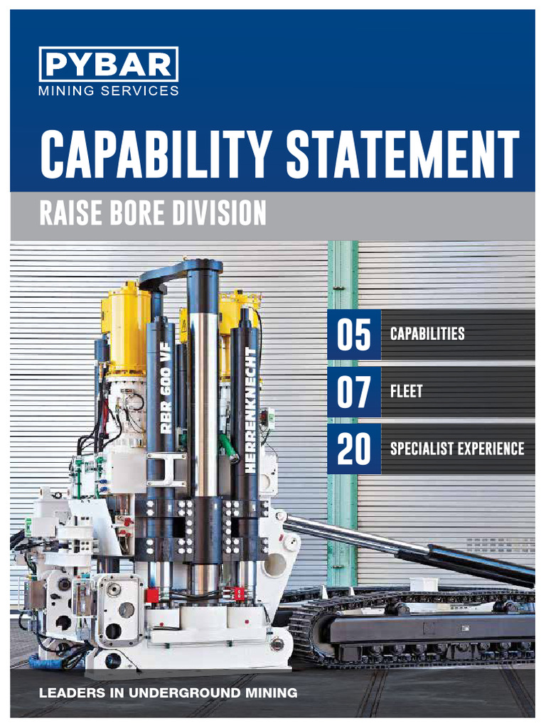 PYBAR Raise Bore Division Overview | PDF | Tunnel | Drilling