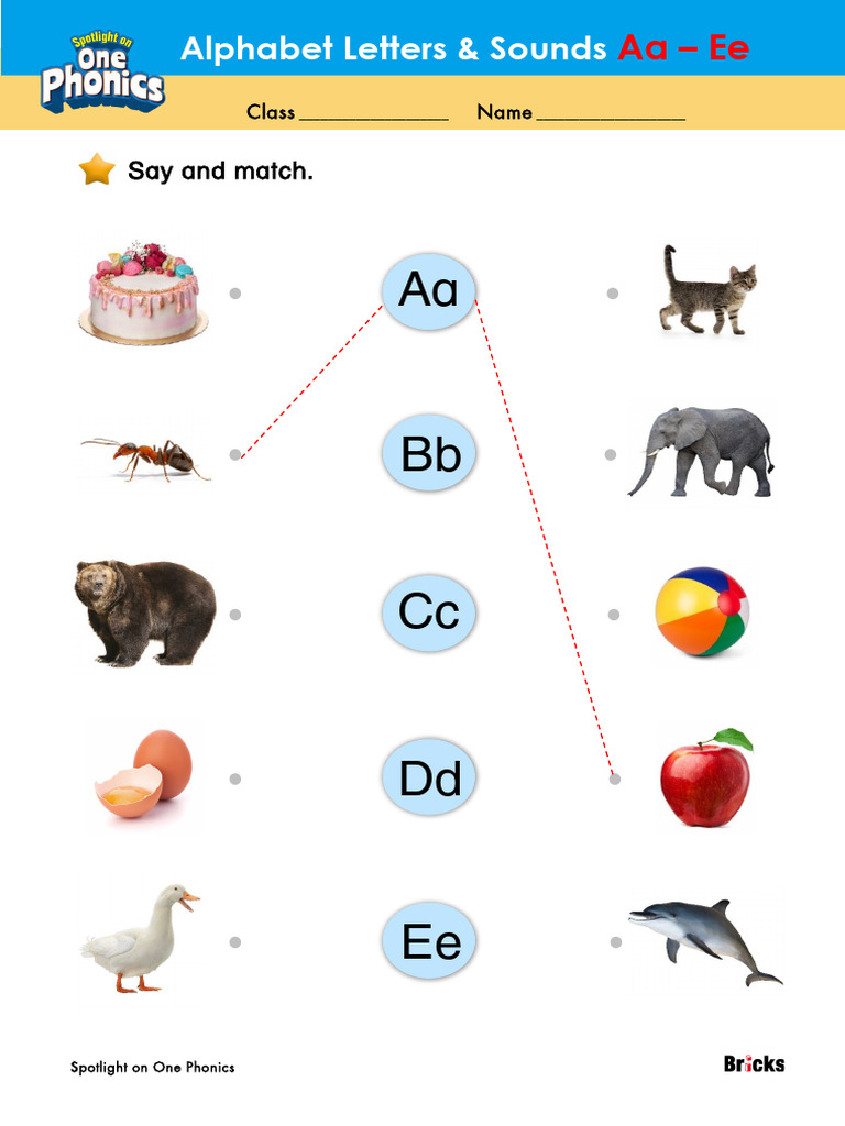 Spotlight on One Phonics_Worksheet_Alphabet Letters and Sounds_Type B ...