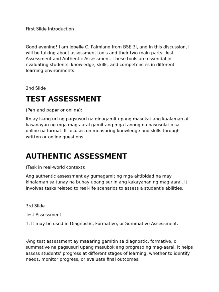 Assessment Tools Explination | PDF | Educational Assessment | Multiple ...