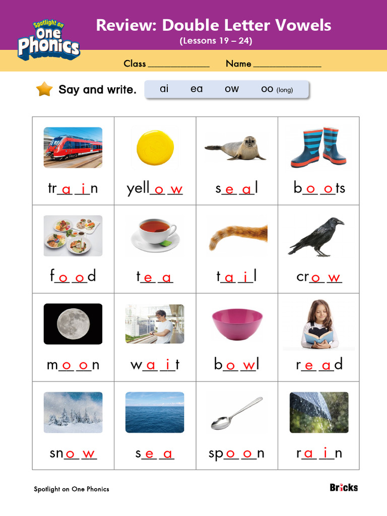 Spotlight on One Phonics_Review_Double Letter Vowels_Answer Key | PDF ...