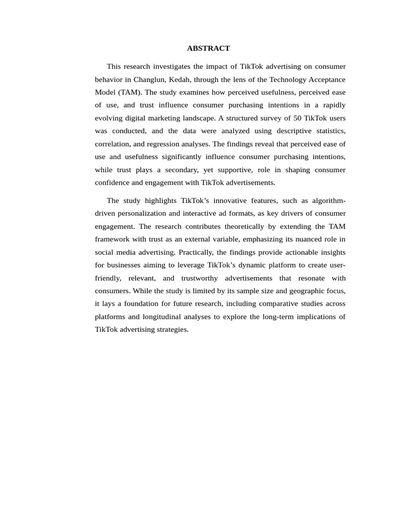 MBA7213-The Impact of Tik Tok Advertising On Consumer Behaviour in ...