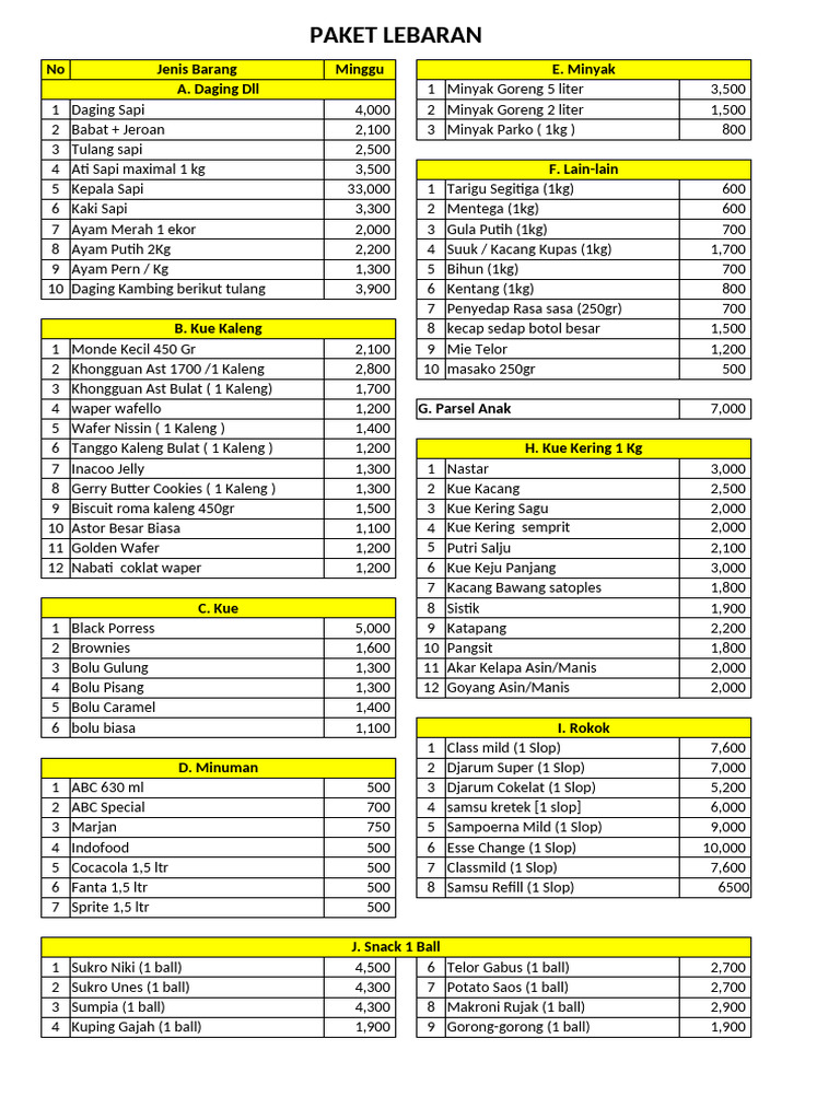 Brosur Paket Lebaran Tahun 2024 | PDF