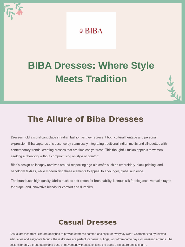 BIBA Dresses - Where Style Meets Tradition | PDF | Dress | Textiles