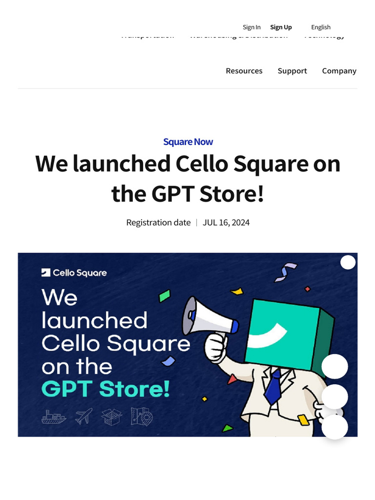 We Launched Cello Square On The GPT Store! - Cello Square | PDF | Cargo ...
