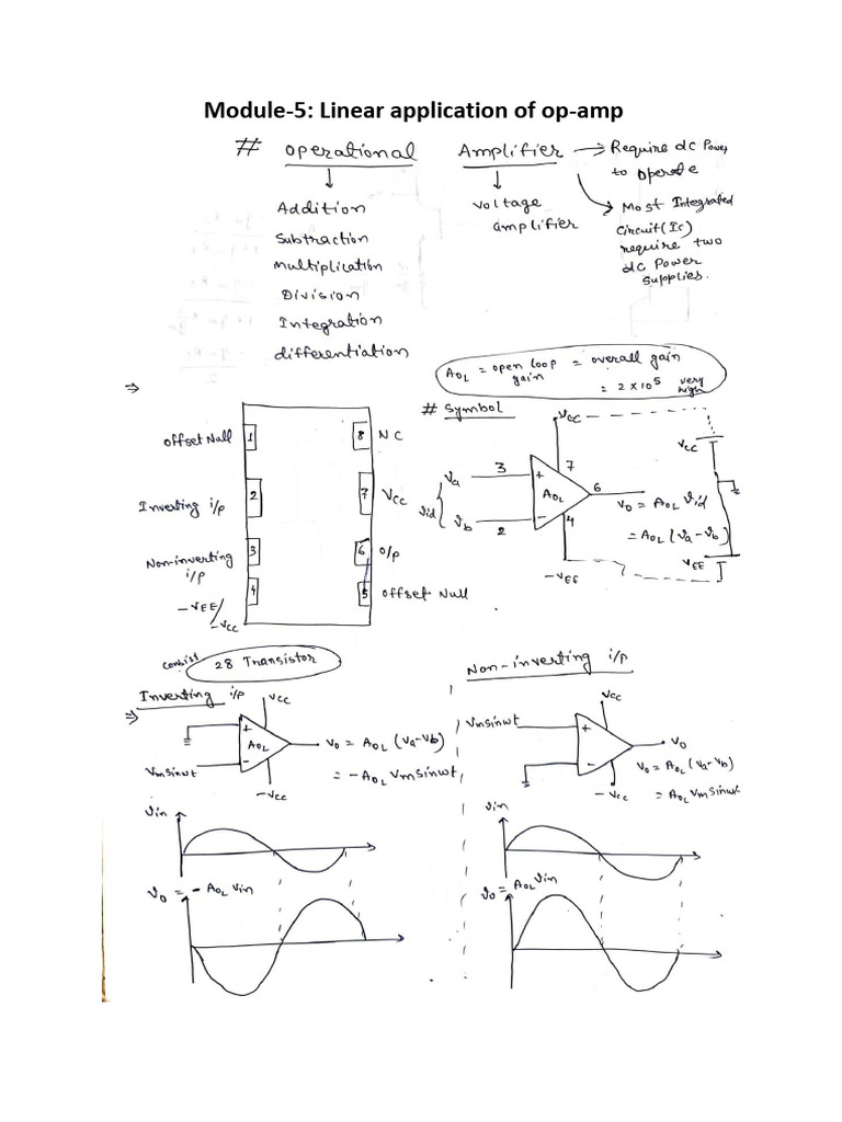 Module-5 (Linear Application of Op-Amp) | PDF | Amplifier | Operational ...