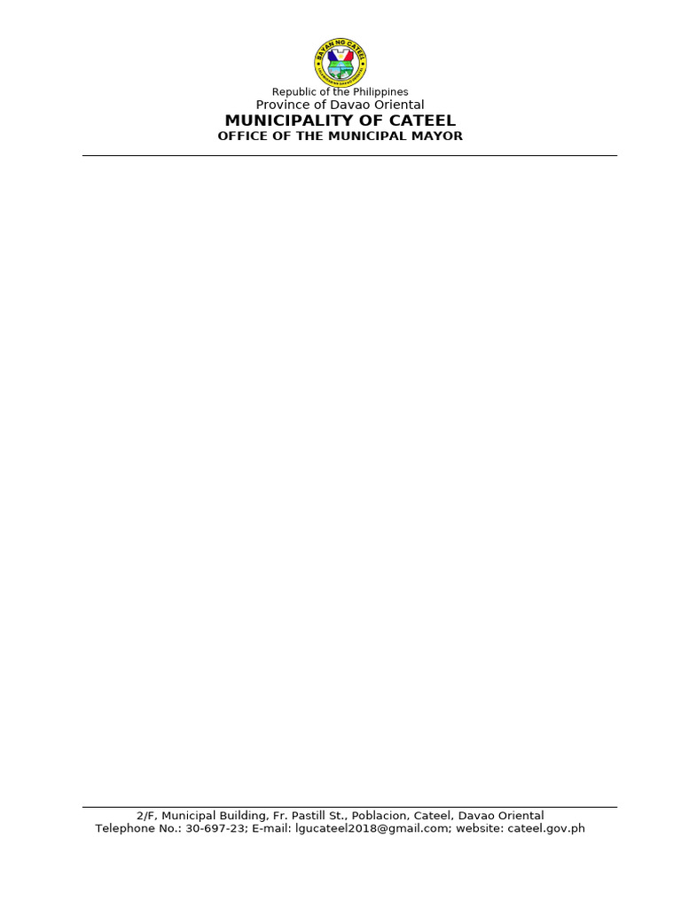 LGU Cateel Heading A4 | PDF