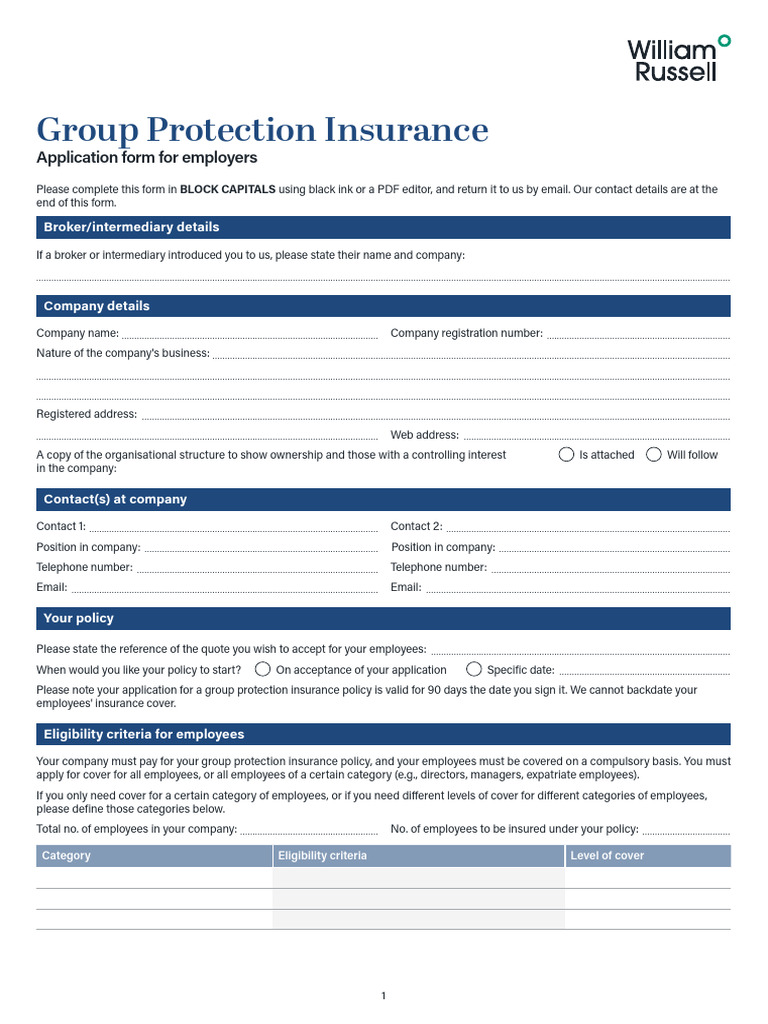 Employer Protection Form | PDF | Insurance | Employment