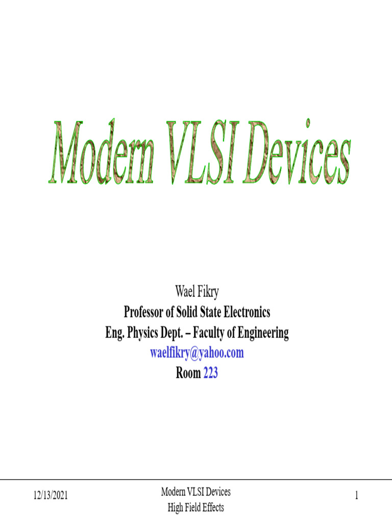 NANENG 520 - 07 - Advanced Devices - High Field Effects | PDF | Mosfet ...