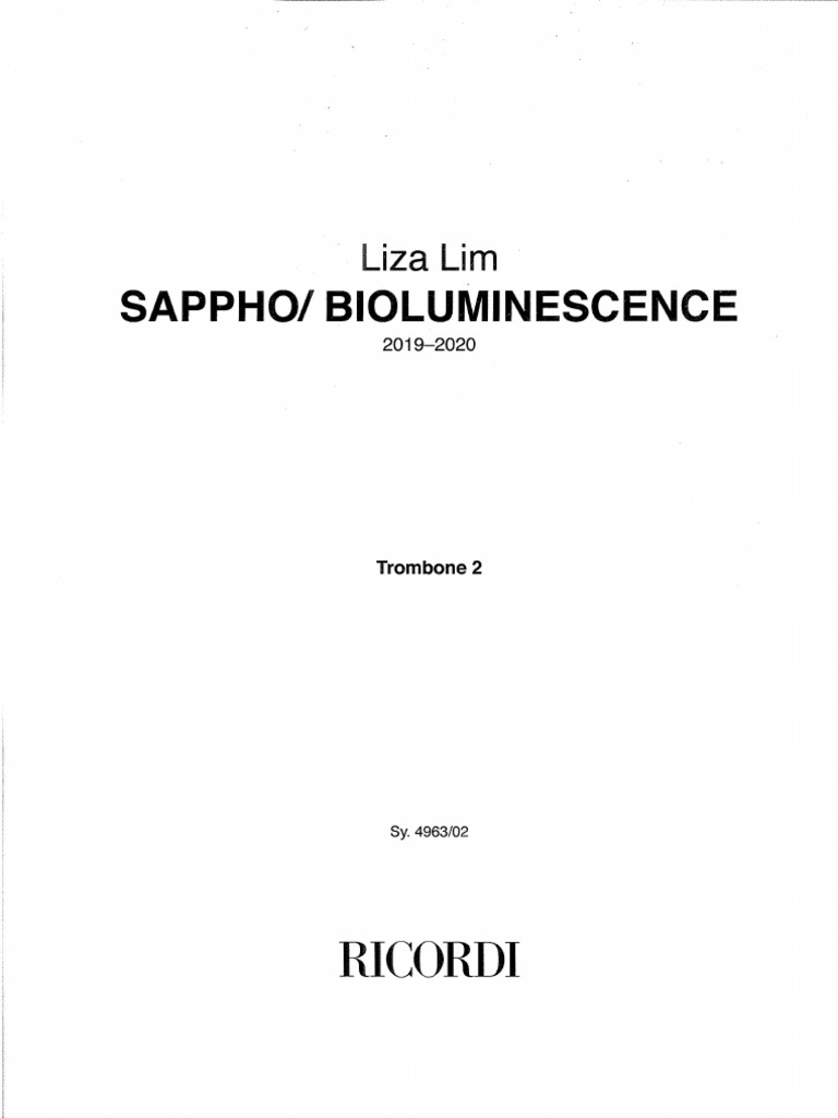 SPHT - TRB - 2 - Sappho-Bioluminescence - Liza Lim | PDF