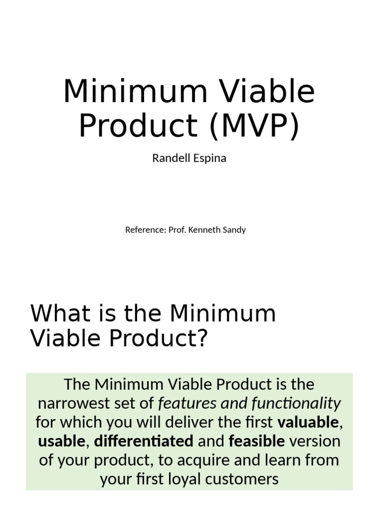 Minimum Viable Product (MVP) | PDF | Business Economics | Business