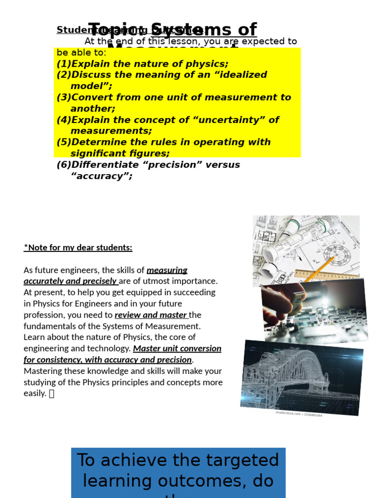 Module 1 - Reading Material - Systems of Measurement | PDF