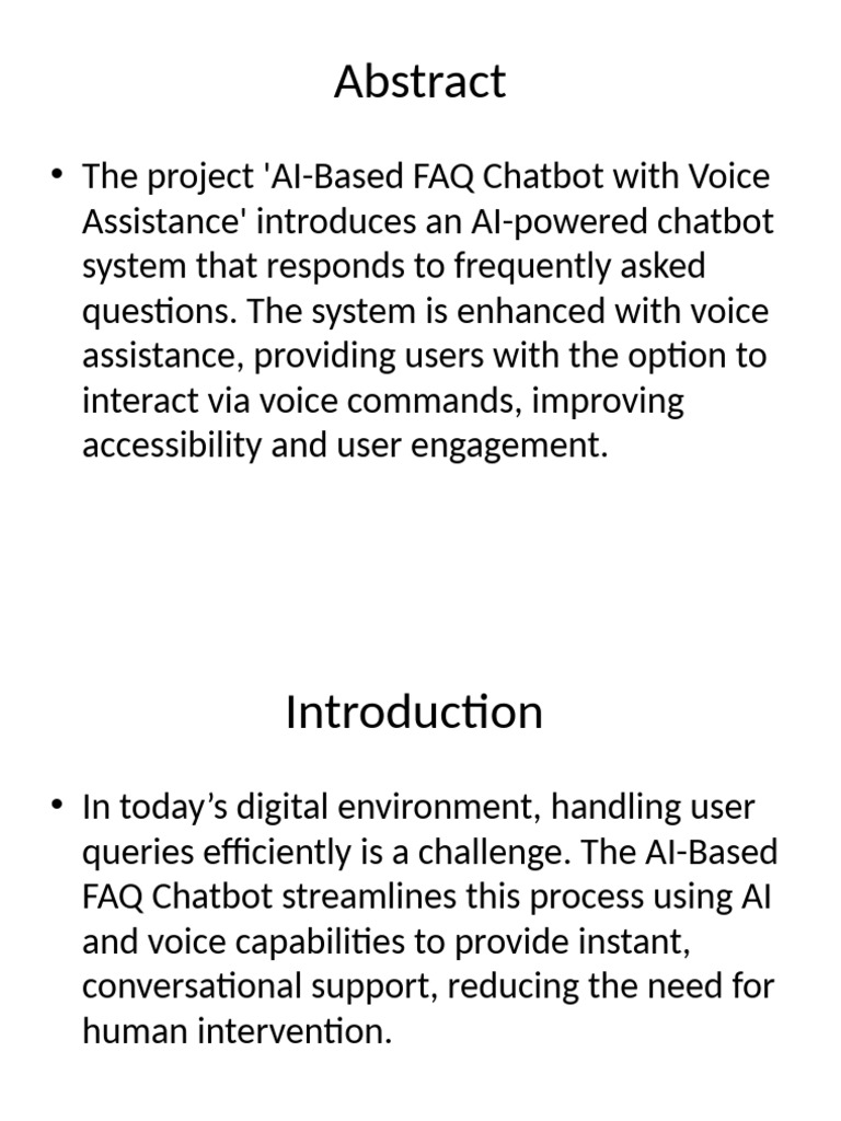 AI FAQ Chatbot with Voice Assistance | PDF | Artificial Intelligence ...