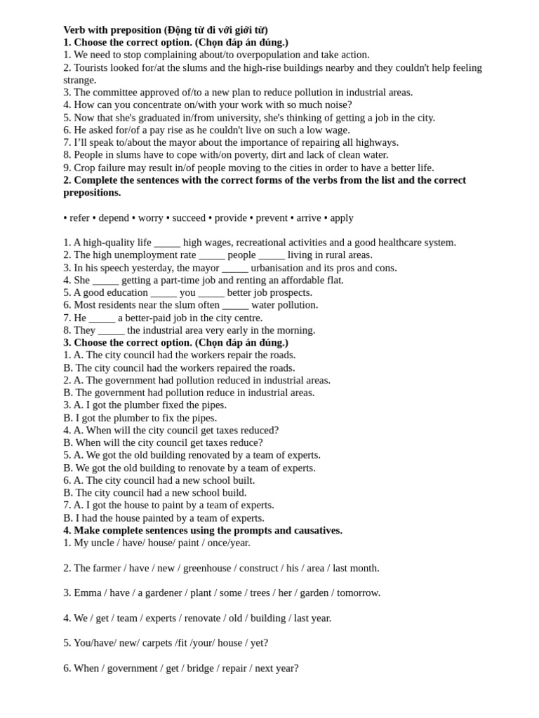 Verb With Preposition (Unit 5) | PDF | Economies