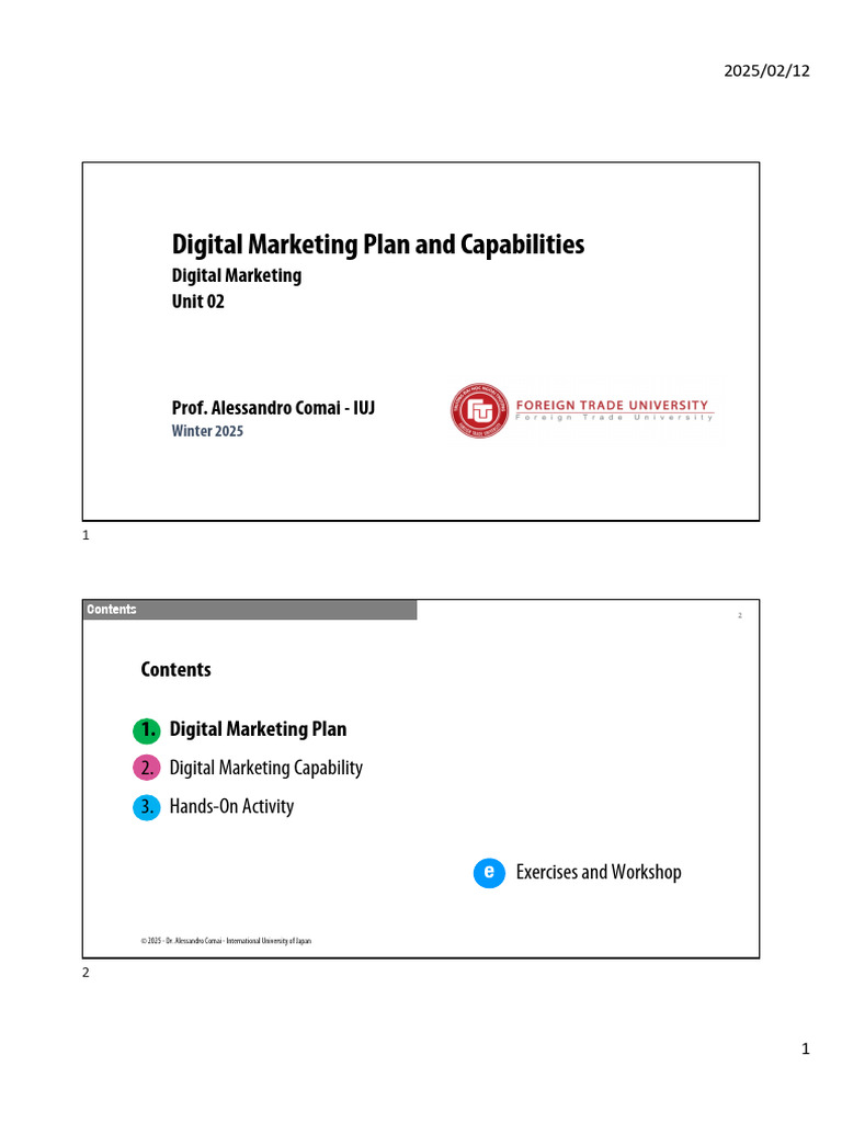 2025 - MTK DM - Unit 02 - Digital Marketing Plan | PDF | Digital ...