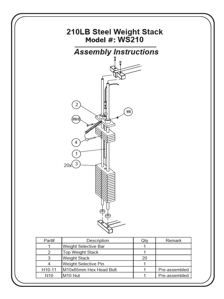 CF475 Weight Stack PR100 | PDF