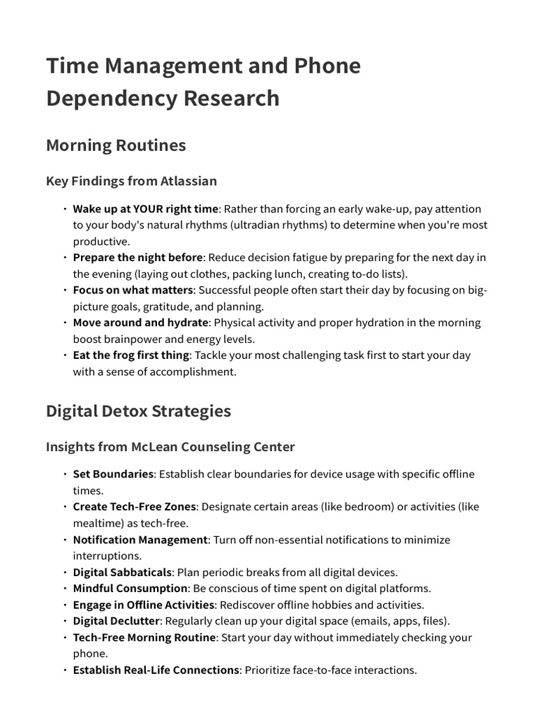 Effective Time Management & Digital Detox | PDF | Time Management ...