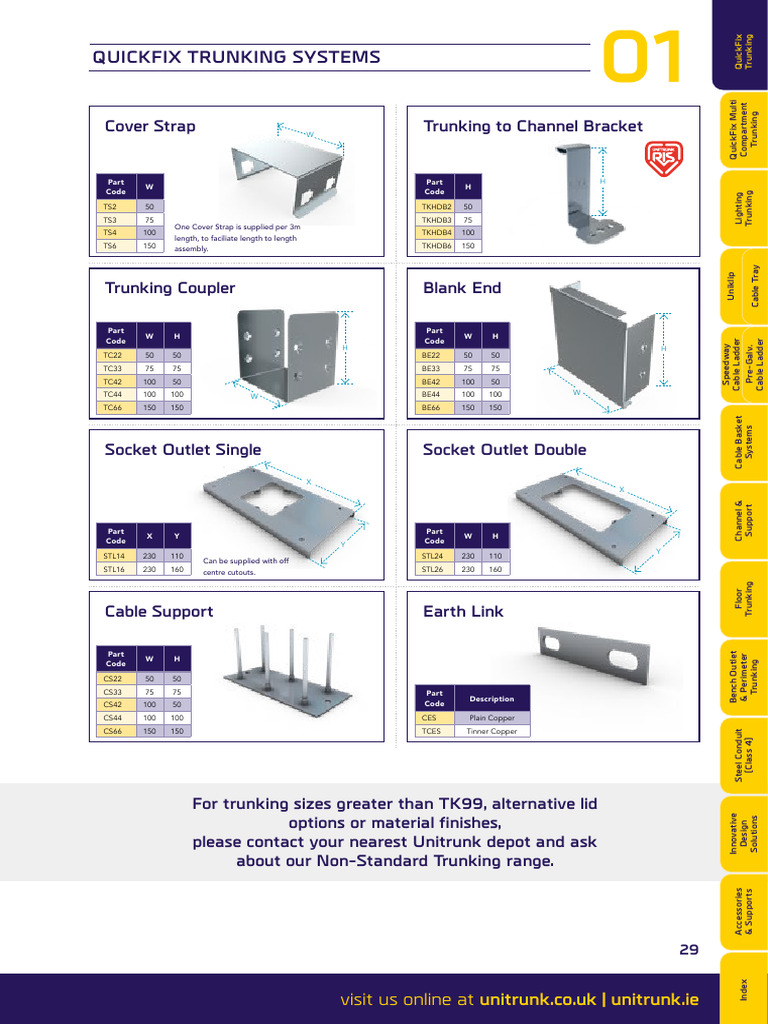 Unitrunk Cable Tray and Accessories Guide | PDF | Equipment ...