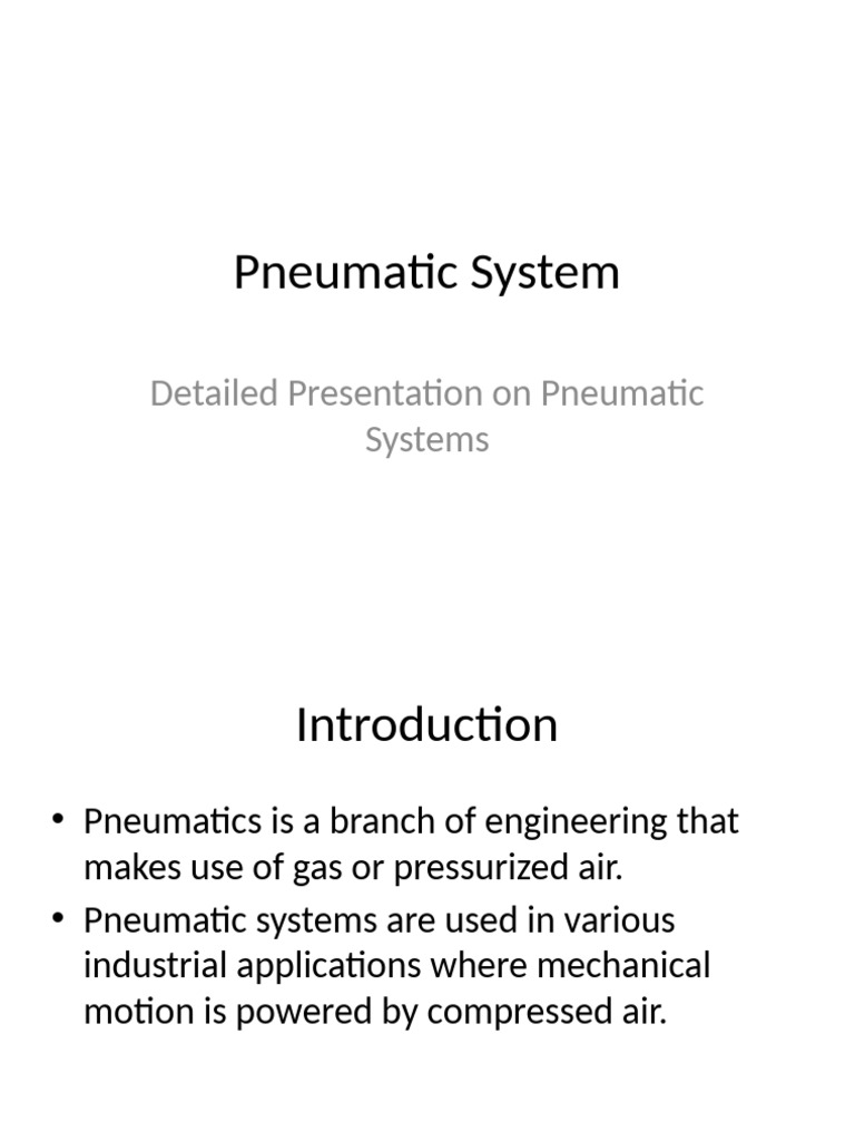 Examples of Pneumatic Systems | PDF