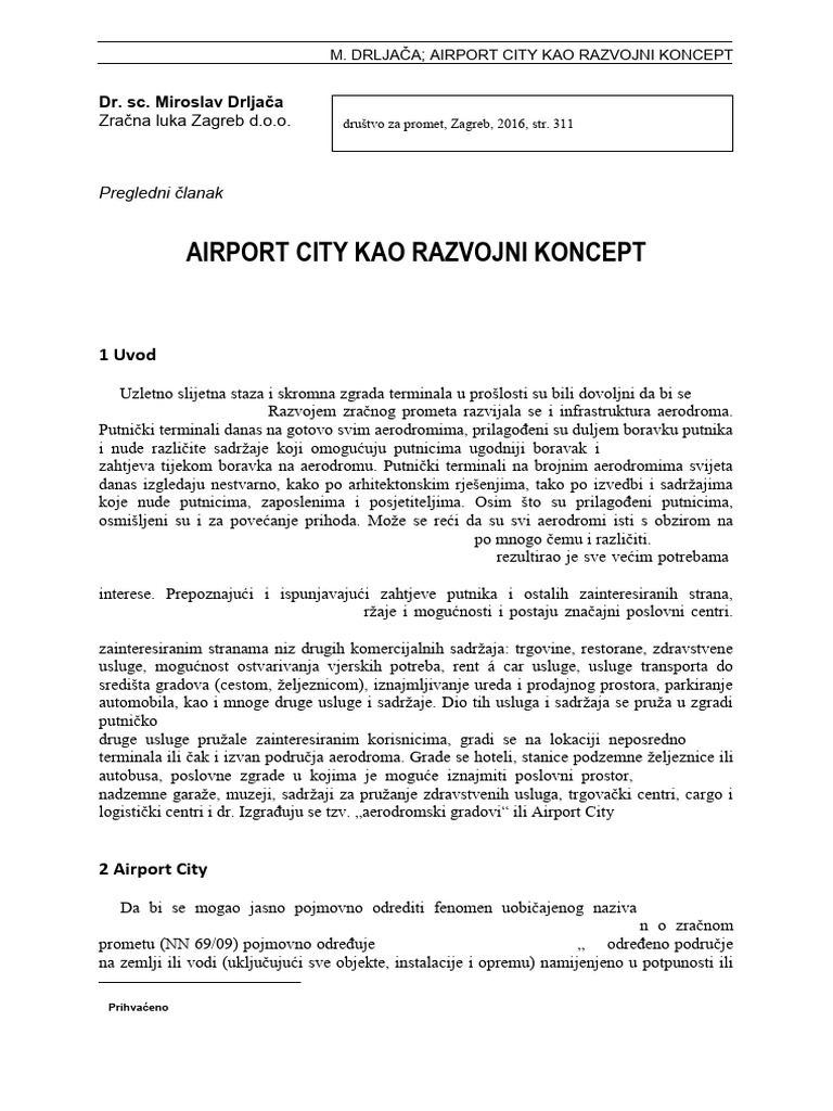 839334.airport City Kao Razvojni Koncept | PDF