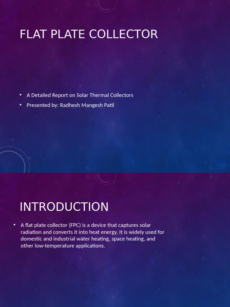 Flat Plate Collector: Principles and Benefits | PDF | Solar Energy ...