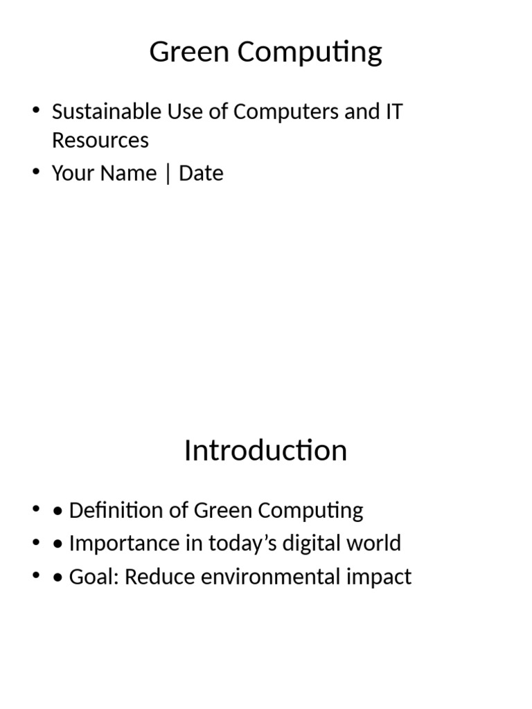Green Computing Presentation | PDF
