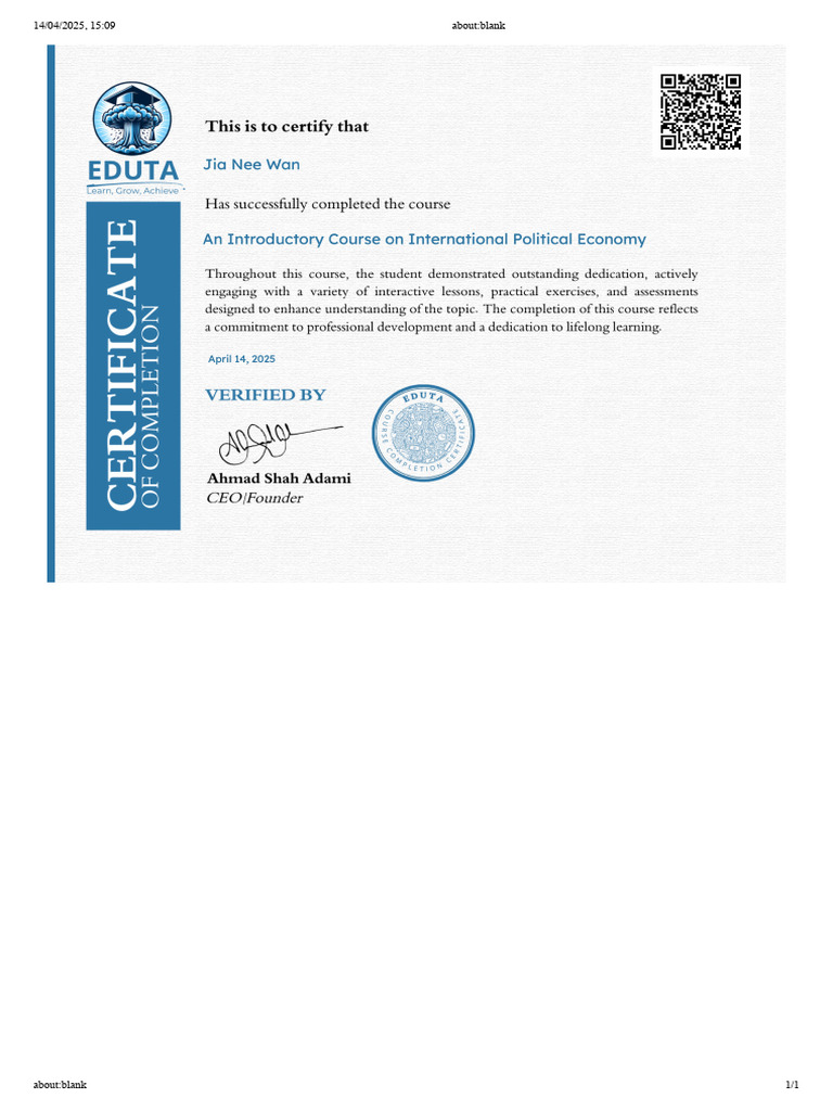 Eduta Cert | PDF