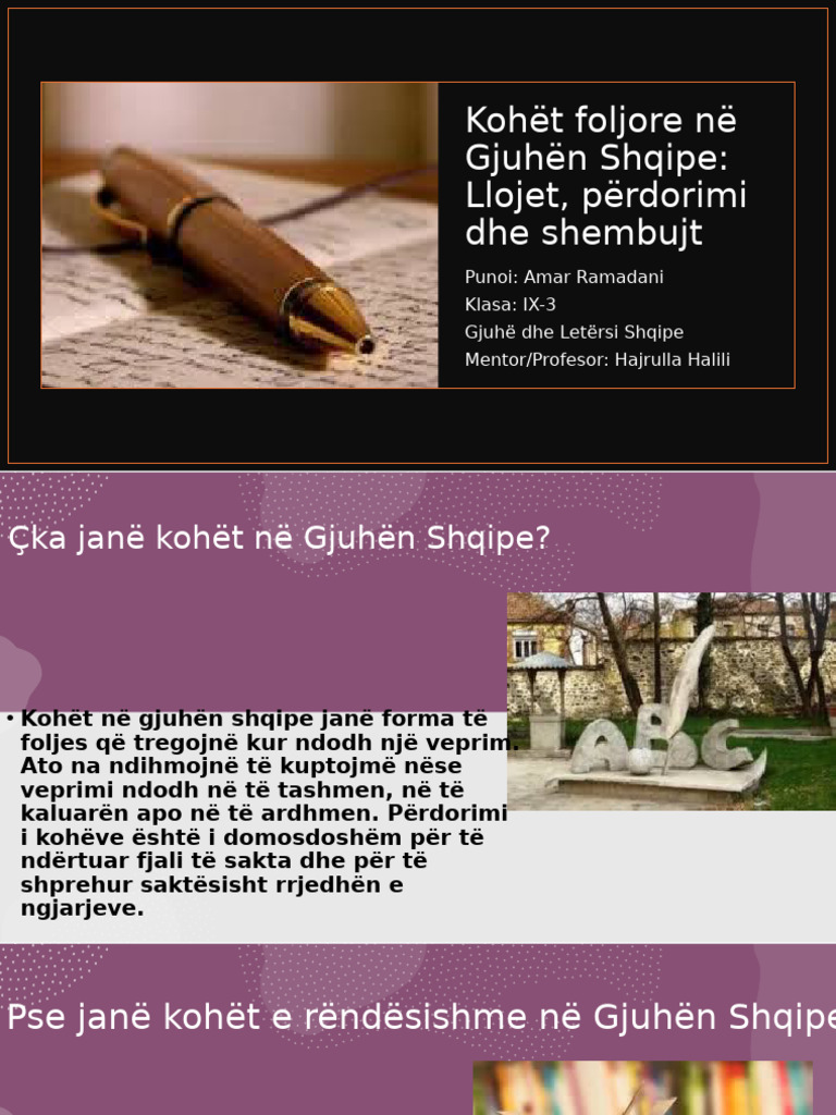 Projekt Nga Gjuha Shqipe - Amar Ramadani | PDF