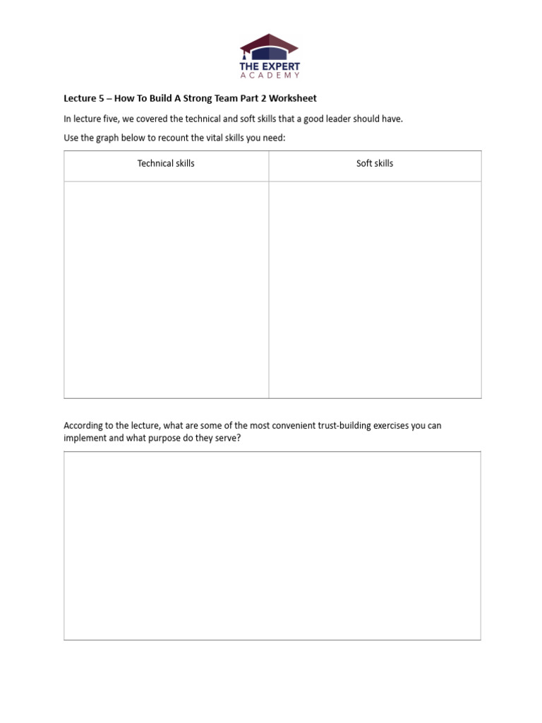 L5 How To Build A Strong Team Part 2 Worksheet | PDF