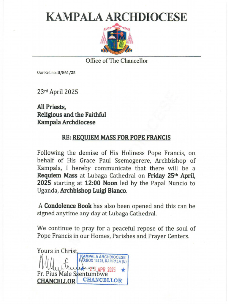 Requiem Mass For Pope Francis | PDF