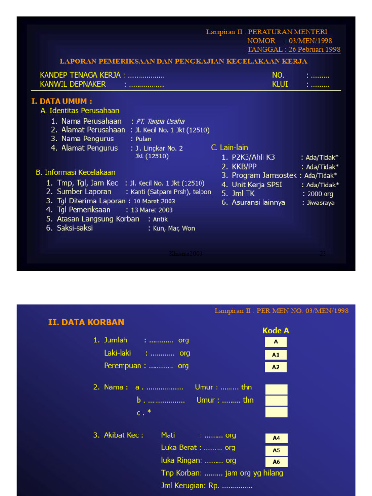Sunting - Lap Pemeriksaan Dan Pengkajian Kec Kerja | PDF