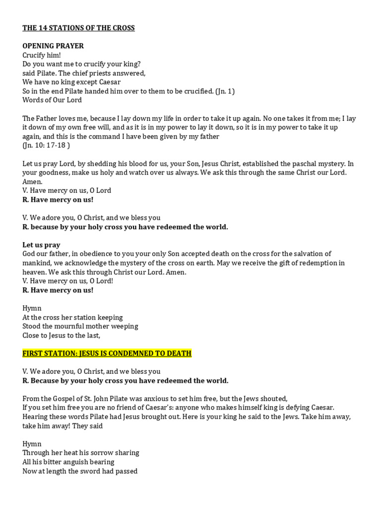 Stations of the Cross Reflection | PDF | Lord's Prayer | Jesus