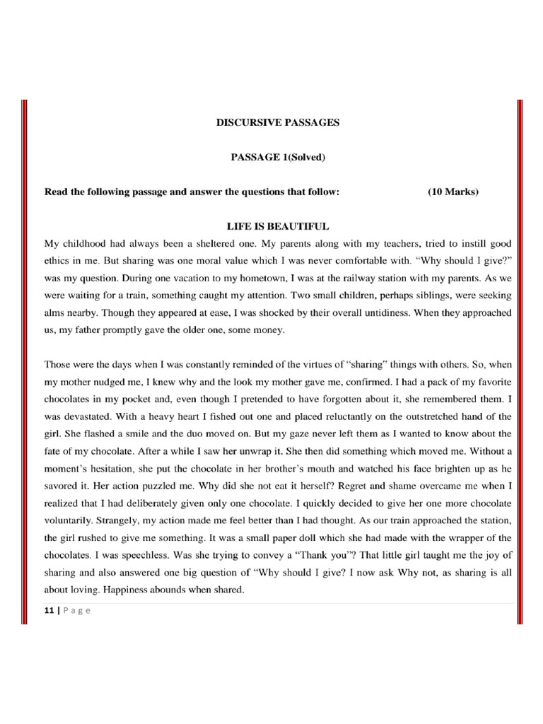 Discursive Passage For Revision | PDF